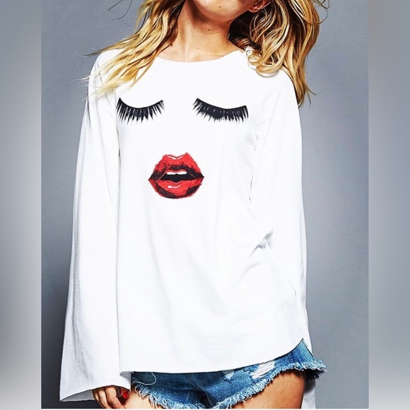 Tops | Ruby Red Lips Top | Poshmark